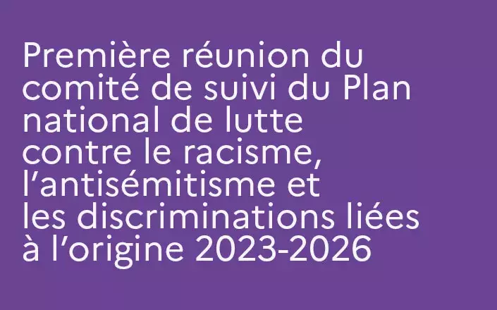 1ère réunion du comité de suivi du Plan national de lutte contre le racisme, l’antisémitisme et ...